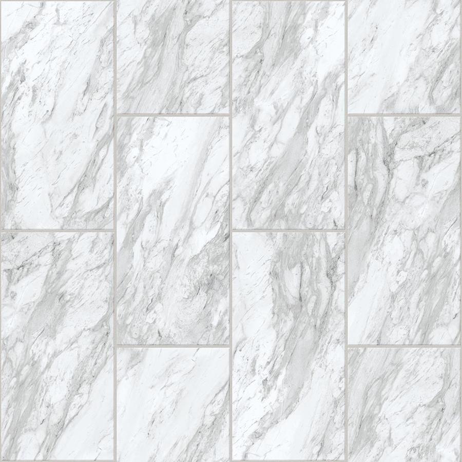 Congoleum DuraStone Carrara 10-Piece 12-in x 24-in GrOutable White Glue ...