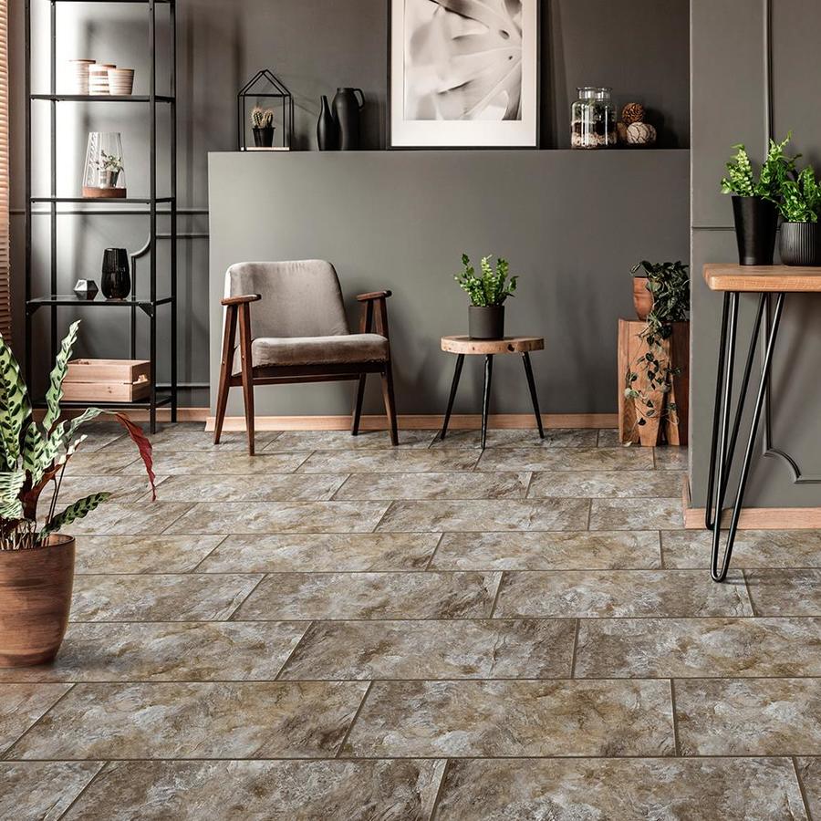 Congoleum DuraStone Elemental Waterfall Cascade 12-in x 24-in Groutable ...