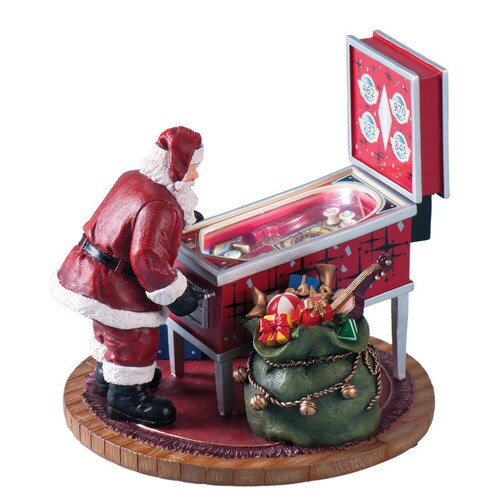 Amusements Christmas Resin Lighted Musical Retro Pinball Machine Figure ...
