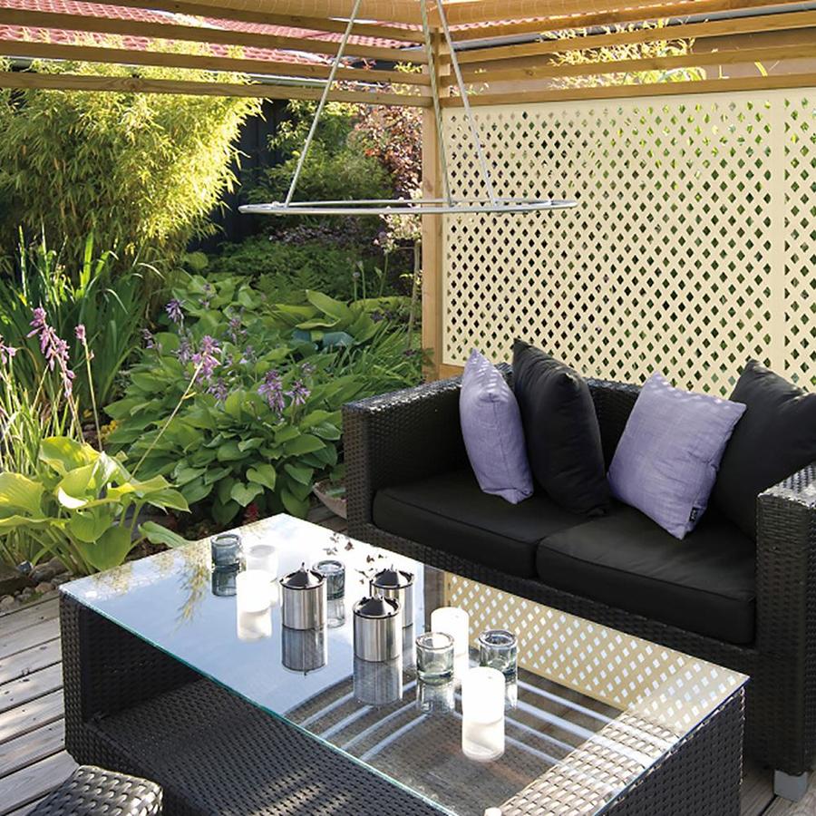 Deckorators 1-1/2-in x 2-in x 8-ft Almond Plastic Lattice Divider in ...