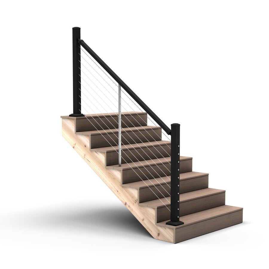 Deckorators Rectangular Stair Top Rail, 72-in, Textured Black in the ...