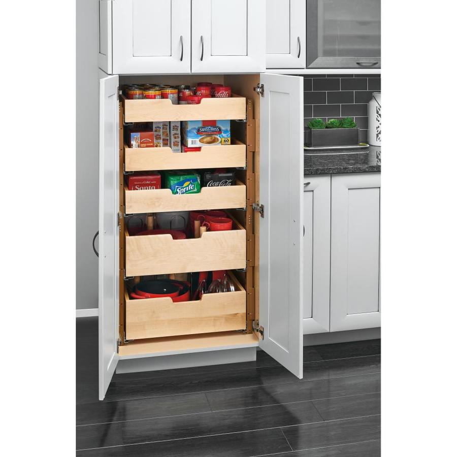 Rev-A-Shelf 22.31-in W x 22.75-in H 3-Tier Pull Out Wood Soft Close ...