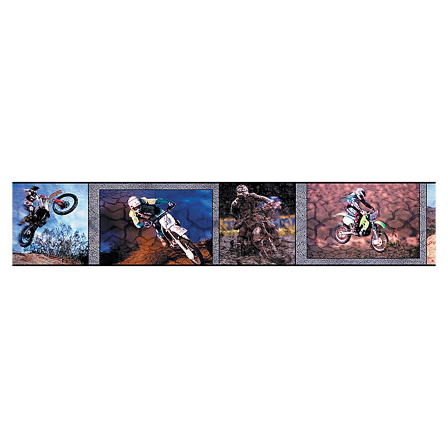 Brewster Wallcovering 6" Motocross Prepasted Wallpaper Border at Lowes.com