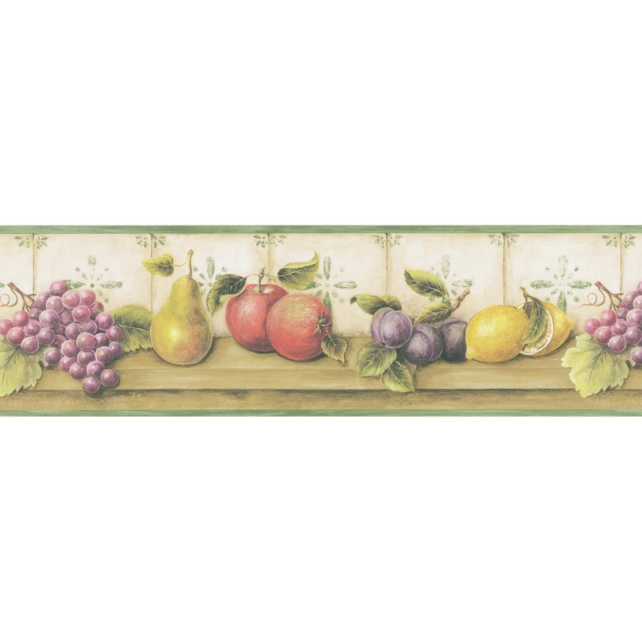 Brewster Wallcovering 6-in Green Prepasted Wallpaper Border in the ...