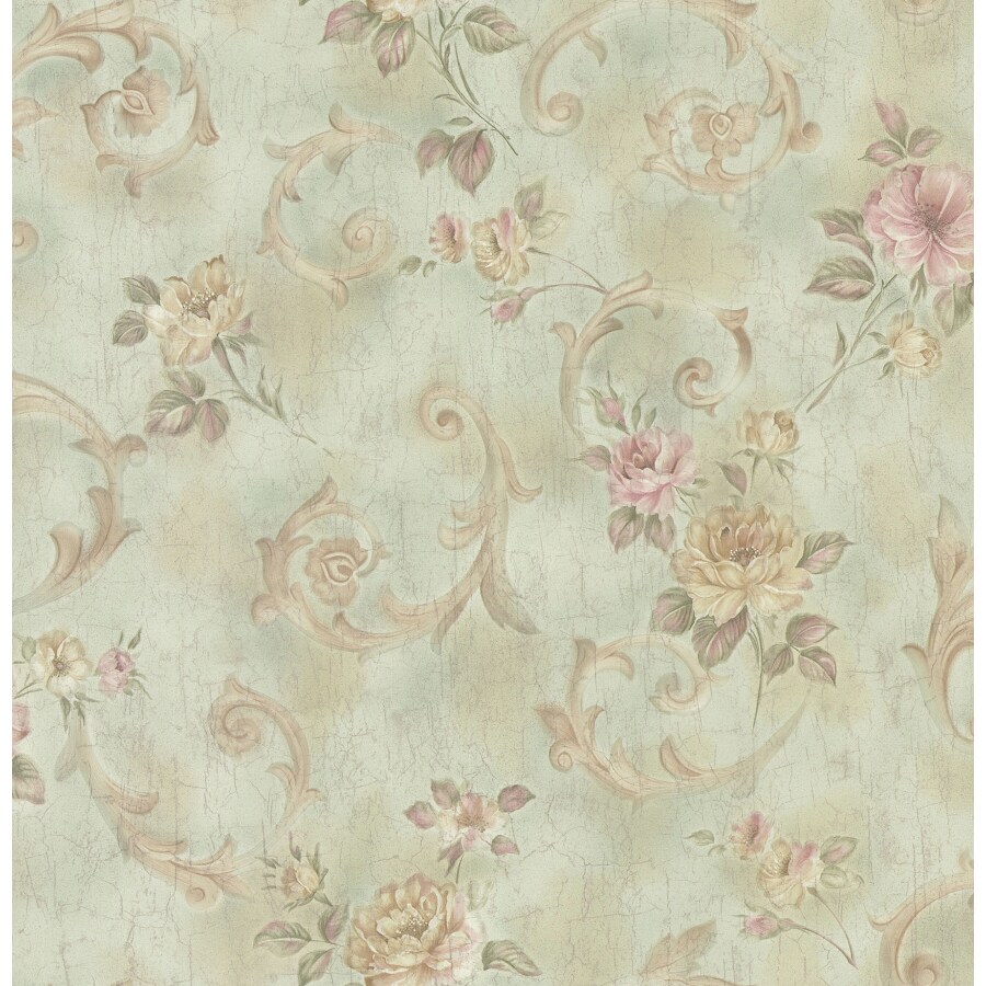 Brewster Wallcovering Rose Scroll Wallpaper at Lowes.com