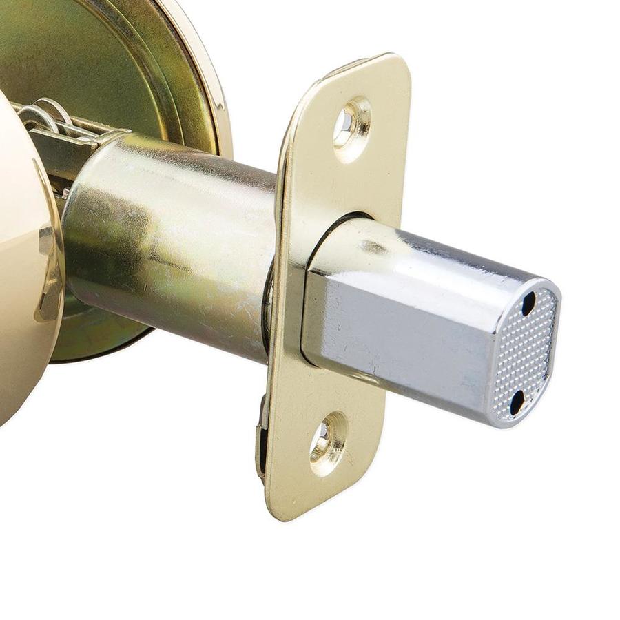 EZ-FLO Polished KW1 Polished Brass Keyless Single Cylinder Deadbolt in ...