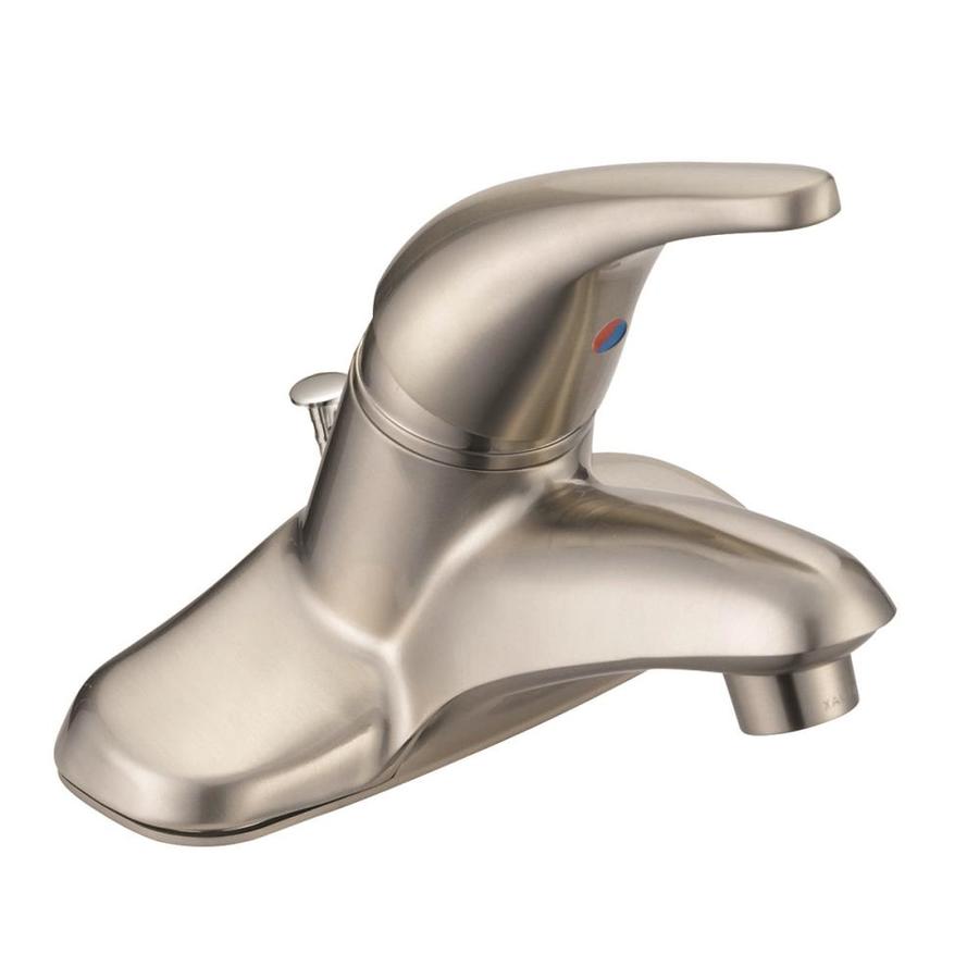 EZ-FLO Prestige Brushed Nickel 1-Handle 4-in Centerset WaterSense ...