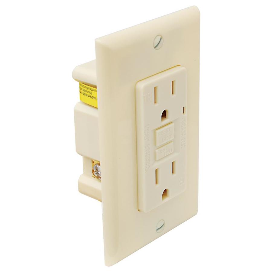 EZ-FLO Ivory 15-Amp Duplex Tamper Resistant Recessed GFCI Residential ...