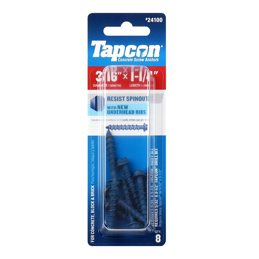 Tapcon 8-Pack 1-1/4-in x 3/16-in Concrete Anchors at Lowes.com