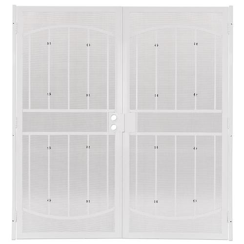 Gatehouse Gibraltar Max 72-in x 81-in White Steel Surface Mount Double ...