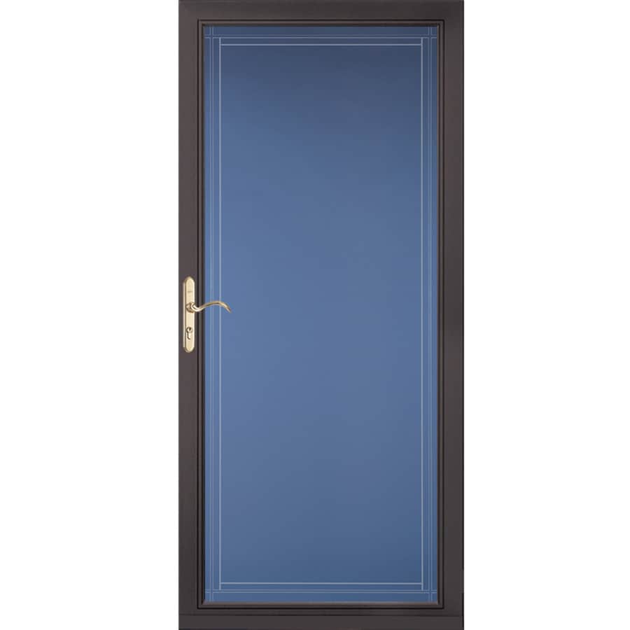 Pella Select Brown Full-View Aluminum Storm Door (Common: 36-in x 81-in ...