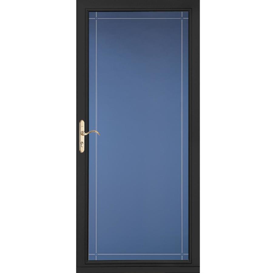 Pella Select 36-in x 81-in Black Full-View Aluminum Storm Door in the ...