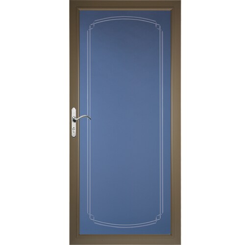 Pella Select 36-in x 81-in Portobello Full-View Aluminum Storm Door in ...