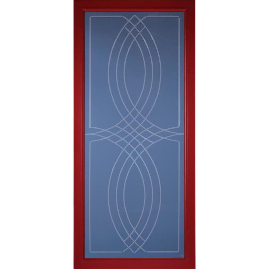 Pella Select Real Red Full-View Aluminum Standard Storm Door (Common ...