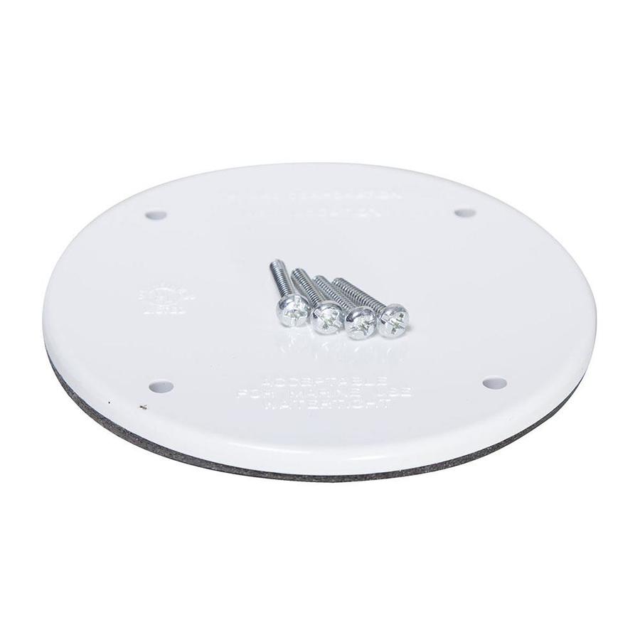 Hubbell TayMac 1-Gang Round Plastic Weatherproof Electrical Box Cover ...