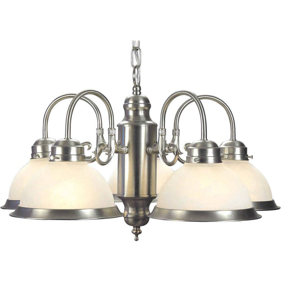 Shandy 23-in 5-Light Brushed Nickel Marbleized Glass Candle Chandelier ...