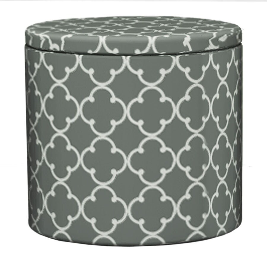 Grey Round Storage Ottoman at Lowes.com