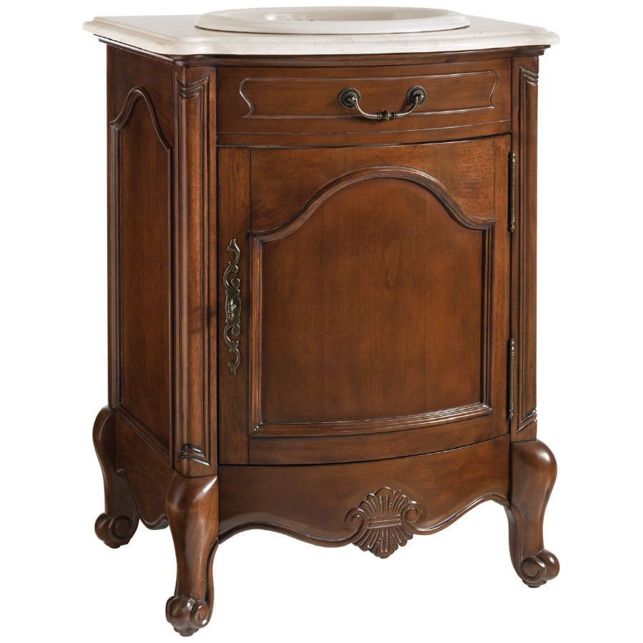 ESTATE by RSI 25" Spiced Cognac Colonial Bath Vanity with Top at Lowes.com