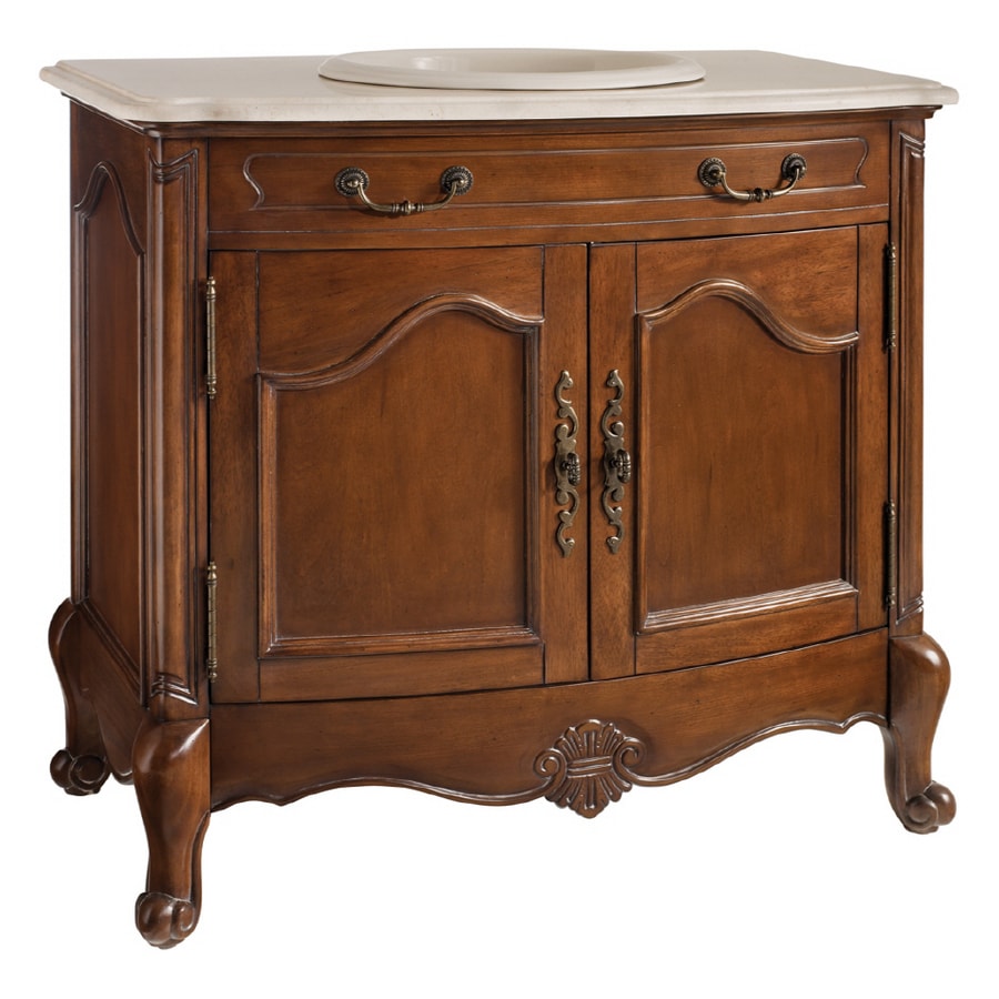 ESTATE by RSI 37" Spiced Cognac Colonial Bath Vanity with Top at Lowes.com