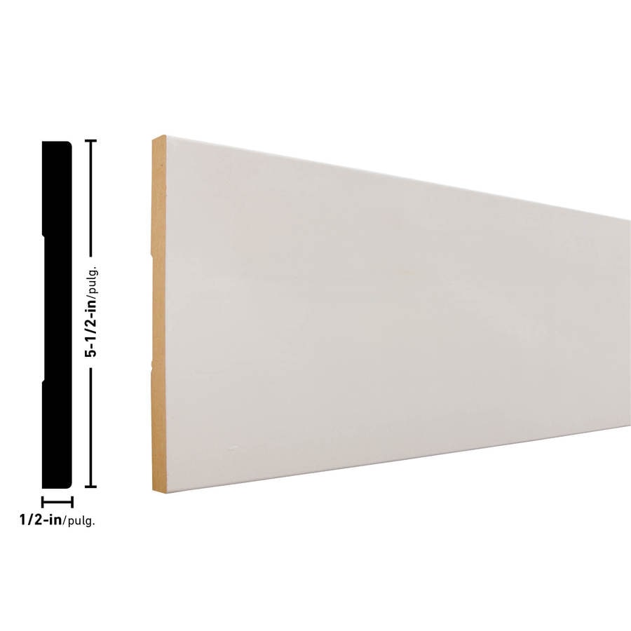 5-1/2-in x 16-ft Primed MDF Baseboard Moulding (Actual: 5.5-in x 16-ft ...