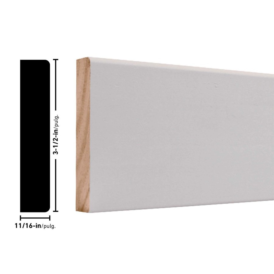 3.5-in x 12-ft Interior Pine Primed Finger Joint Baseboard Moulding at ...