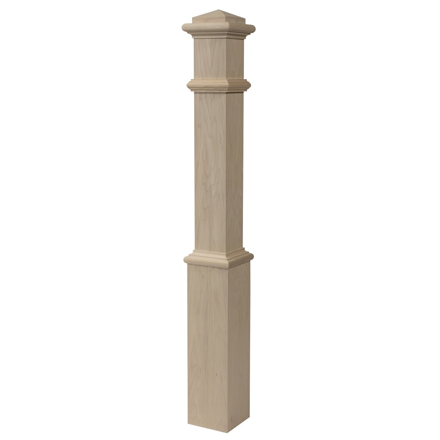 Creative Stair Parts 6.25-in x 55-in Unfinished Poplar Wood Stair Newel ...