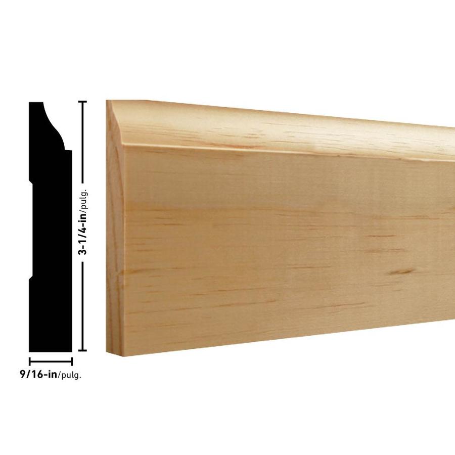 3-1/4-in x 12-ft 623 Unfinished Brown Wood Baseboard in the Moulding ...