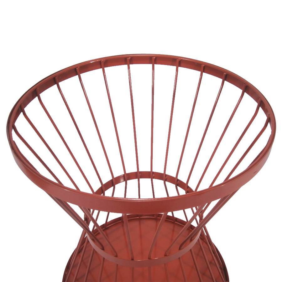 Garden Treasures 20-in Red Powder-Coated Outdoor Round Steel Plant ...