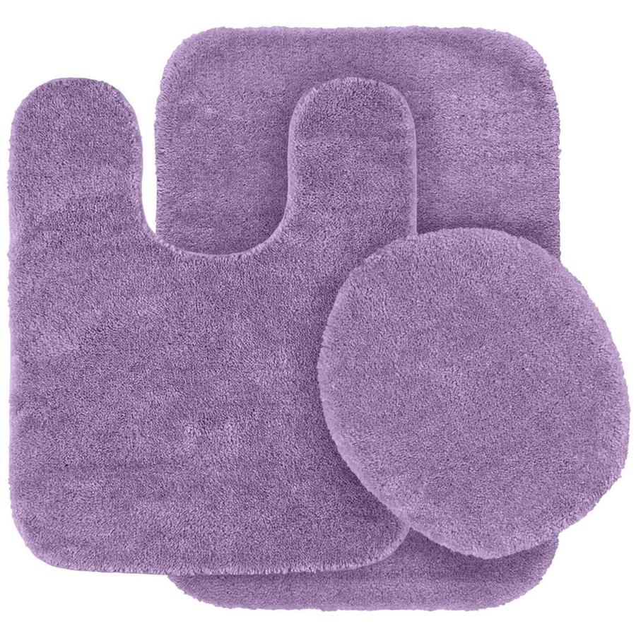 Traditional 34-in x 21-in Purple Nylon Bath Rug in the Bathroom Rugs ...