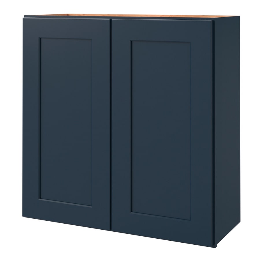 allen + roth Port 30-in W x 30.125-in H x 12-in D Navy Square Door Wall ...
