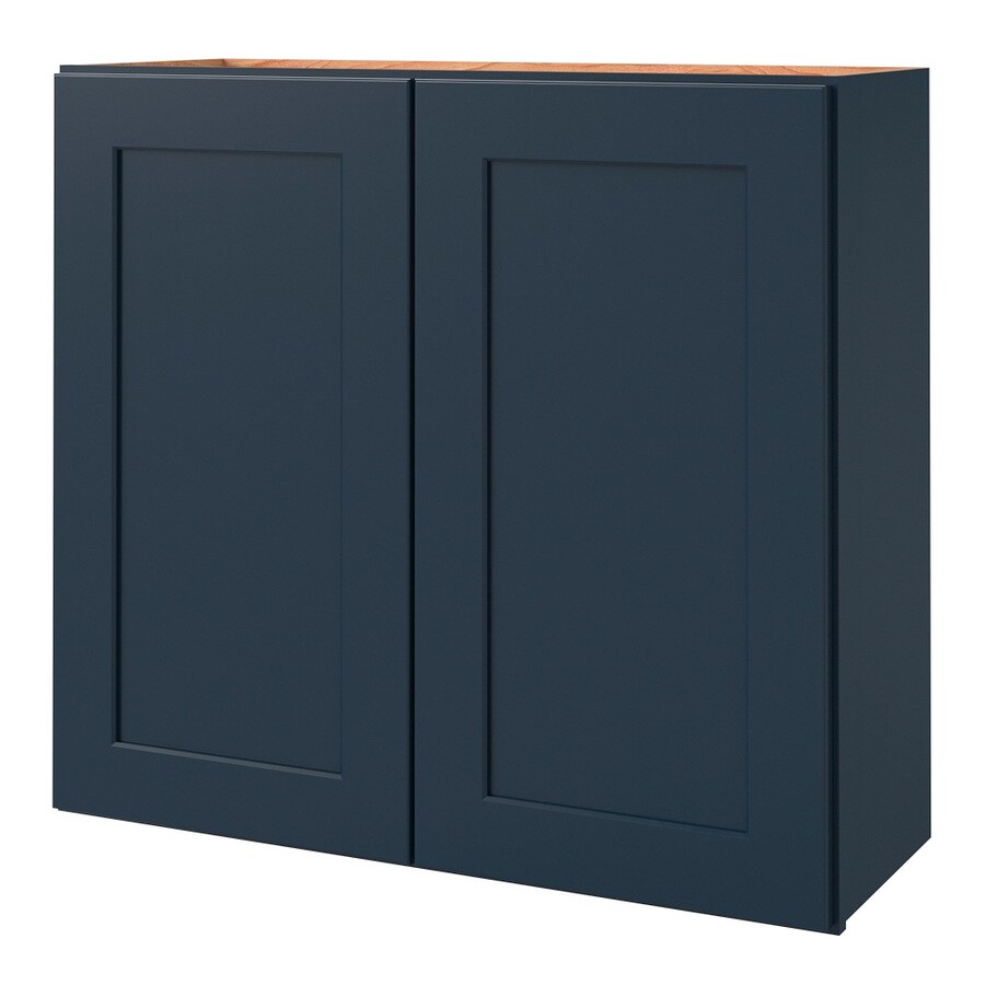allen + roth Port 33-in W x 30.125-in H x 12-in D Navy Square Door Wall ...
