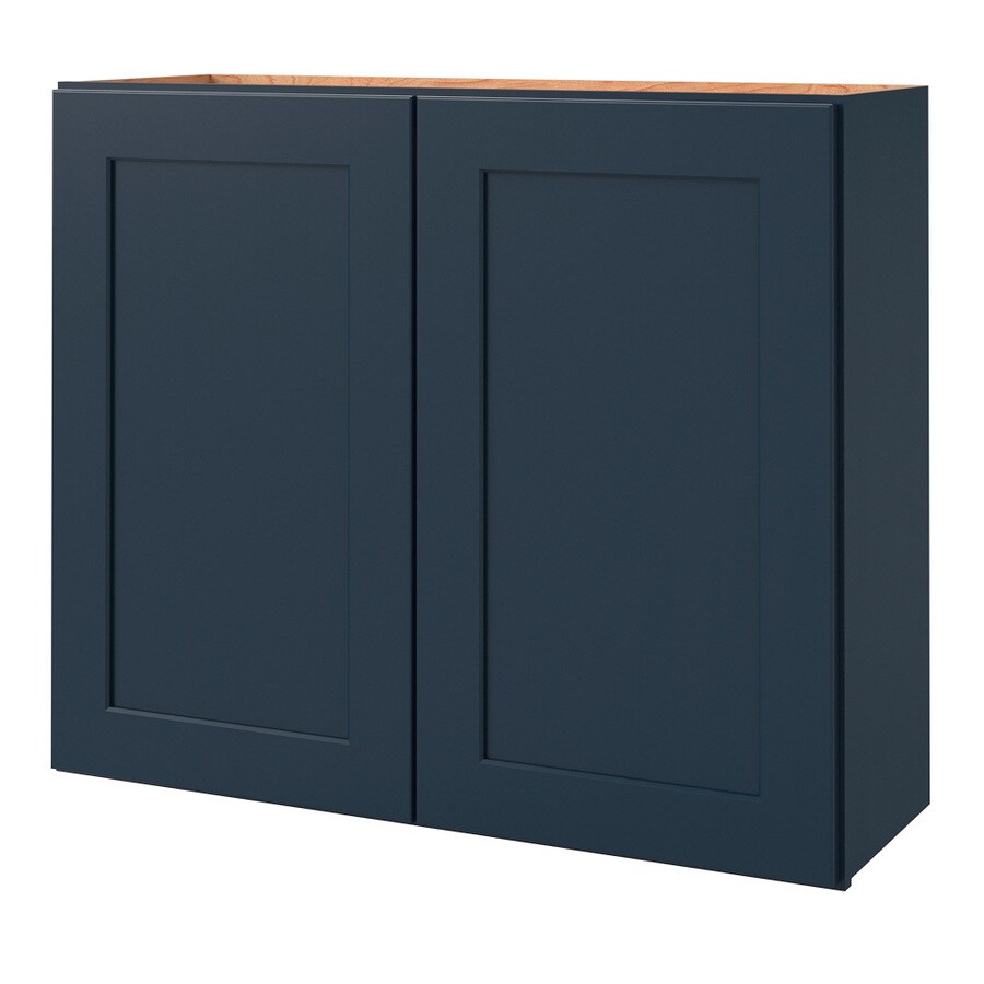 allen + roth Port 36-in W x 30.125-in H x 12-in D Navy Square Door Wall ...