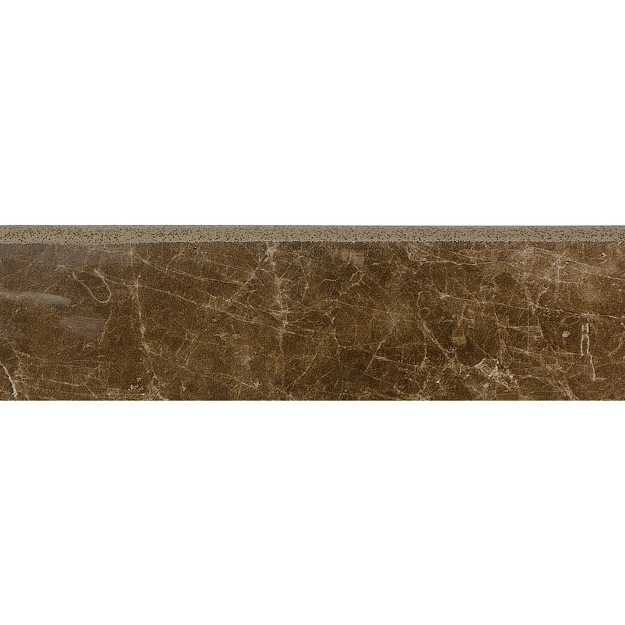 Style Selections 3-in x 12-in Emperador Brown Glazed Porcelain Bullnose ...