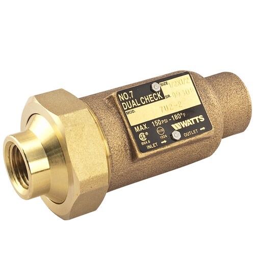 Watts 1/2-in Bronze Female In-Line Dual Check Valve at Lowes.com
