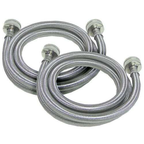 Watts 2-Pack 6-ft 125-PSI Braided Stainless Steel Washing Machine ...