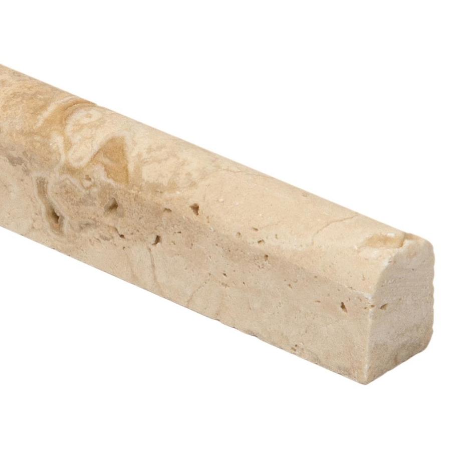 Satori Chiaro Natural Stone Travertine Pencil Liner Tile (1/2-in x 8-in ...