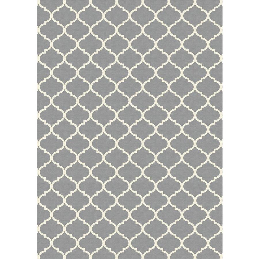 Ruggable Washable 5 x 7 Light Grey Indoor/Outdoor Trellis Moroccan Area ...