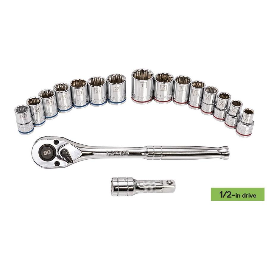 Kobalt 227-Piece Standard (SAE) and Metric Polished Chrome Mechanics ...