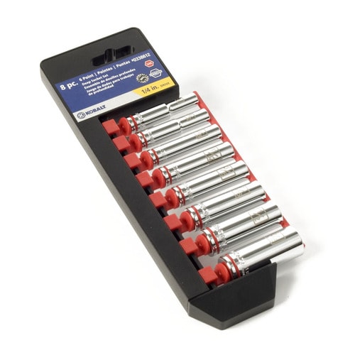 Kobalt 8-Piece Standard (SAE) 1/4-in Drive 6-Point Set Deep Socket Set ...