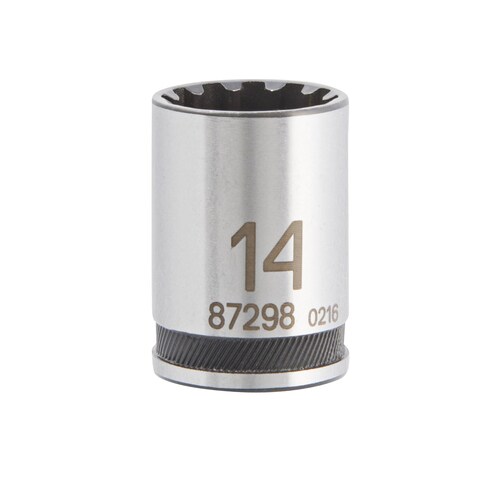 Kobalt Universal Metric 3/8-in Drive Spline 14mm Shallow Socket at ...