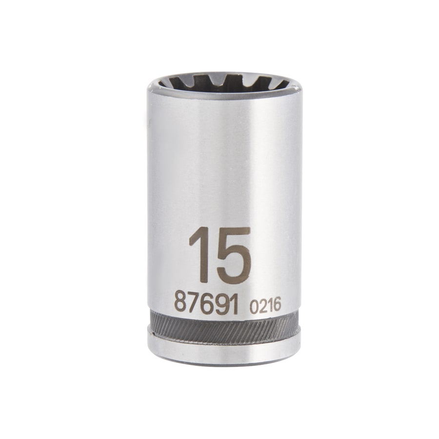 Kobalt Universal Metric 1/2-in Drive Spline 15mm Shallow Socket at ...