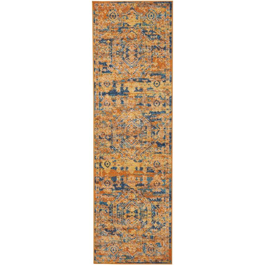 Nourison PASSION Teal/Sun Rectangular Indoor Machine-Made Area Rug ...
