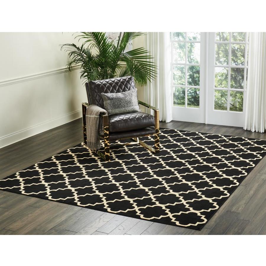 Nourison Grafix 7 x 9 Black Indoor Abstract Area Rug in the Rugs ...