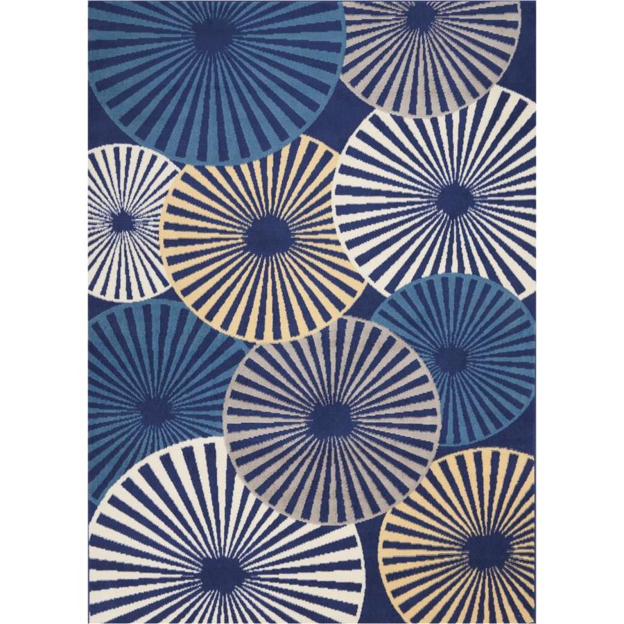 Nourison Grafix Navy Rectangular Indoor Machine-Made Area Rug (Common ...