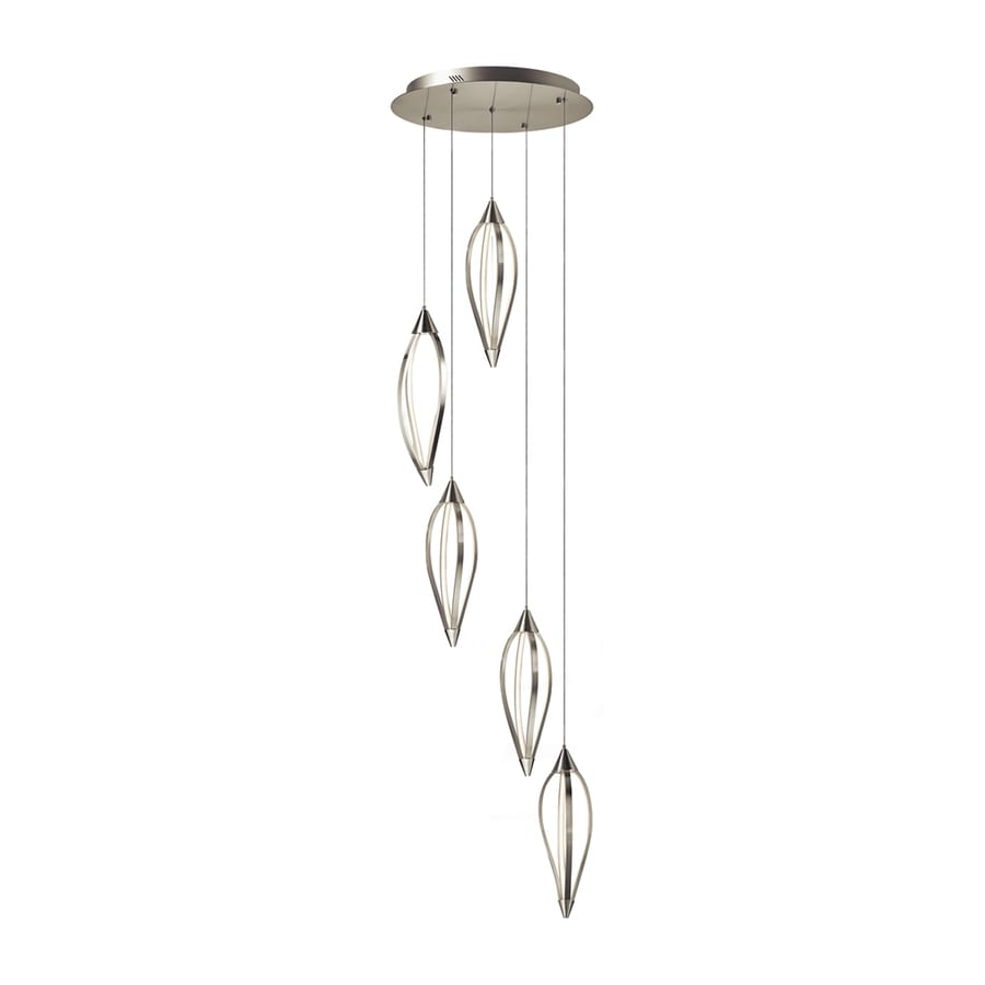 Elan Meridian Brushed Nickel Multi-Light Modern Geometric Integrated ... Elan Meridian Brushed Nickel Multi-Light Modern Geometric Integrated ...