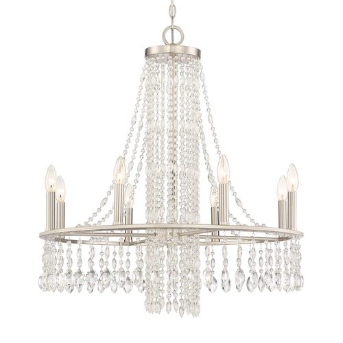 Brushed Nickel Crystal Chandelier