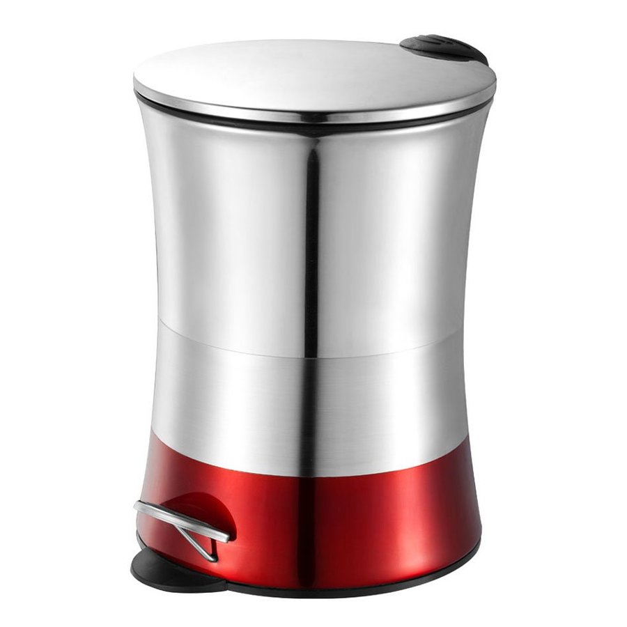 Hopeful Enterprises 5 Liter Red Steel Residential Indoor Trash Can with ...