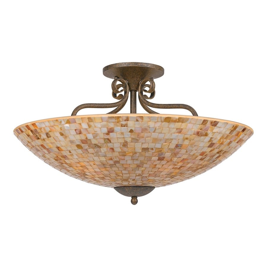 Quoizel Monterey Mosaic 24-in W Malaga Shell Semi-Flush Mount Light at ...