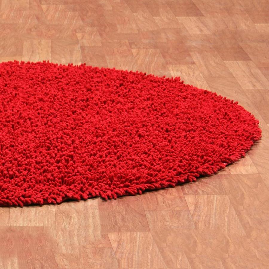 Shagadelic Red Round Solid Area Rug in the Rugs department at Lowes.com