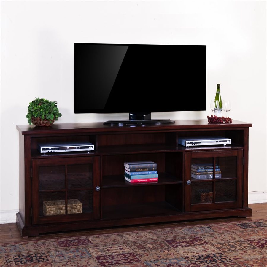 Sunny Designs Vineyard Rustic Mahogany Rectangular TV Cabinet at Lowes.com